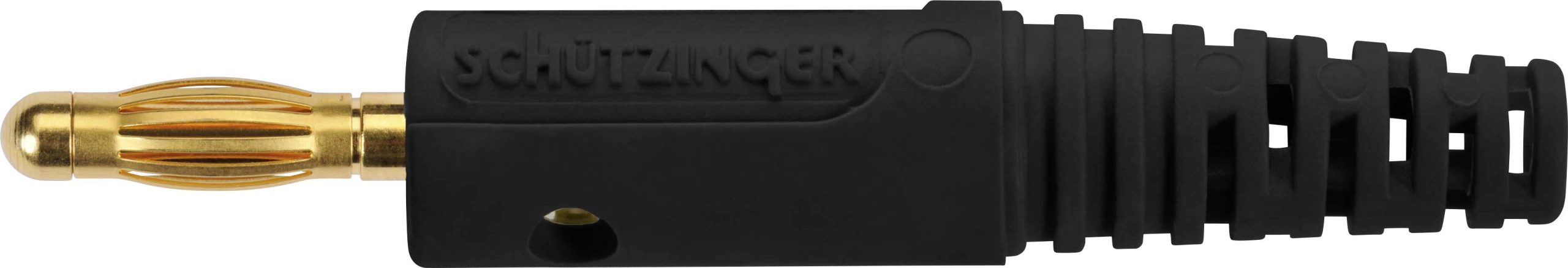 Schützinger DI FK 8 L Au / SW lamelni utikač, Ø4mm, crna, 30V/AC, 60V/DC, 32A, lemni priključak