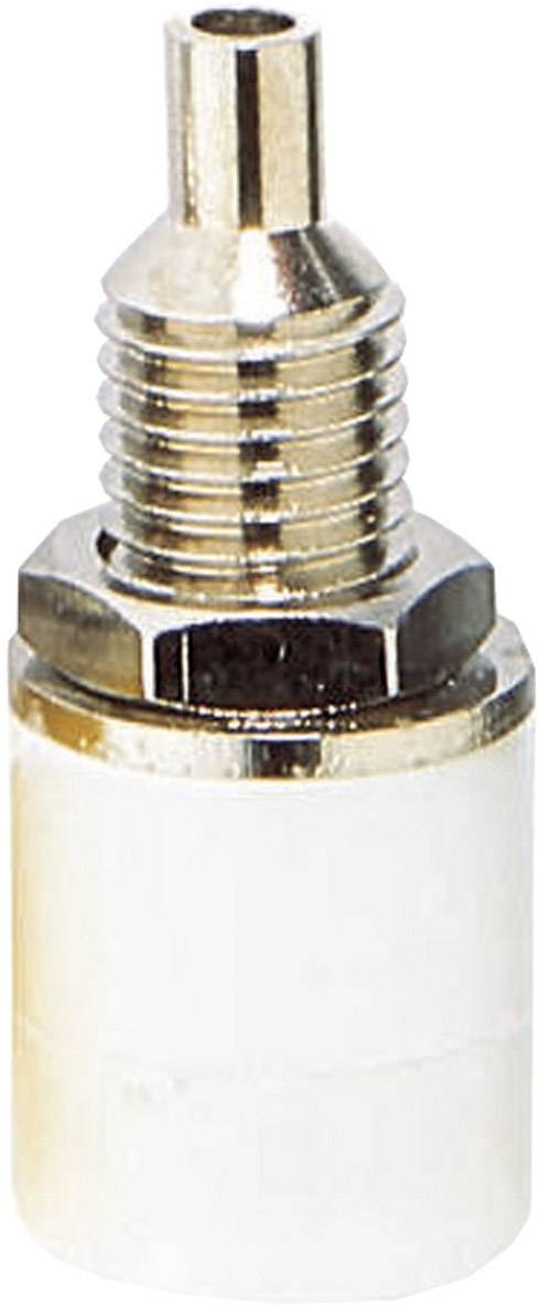 TRU COMPONENTS 1599566 laboratorijski ženski konektor (banana utičnica) ugradni ženski konektor, vertikalni Ø4 mm bela