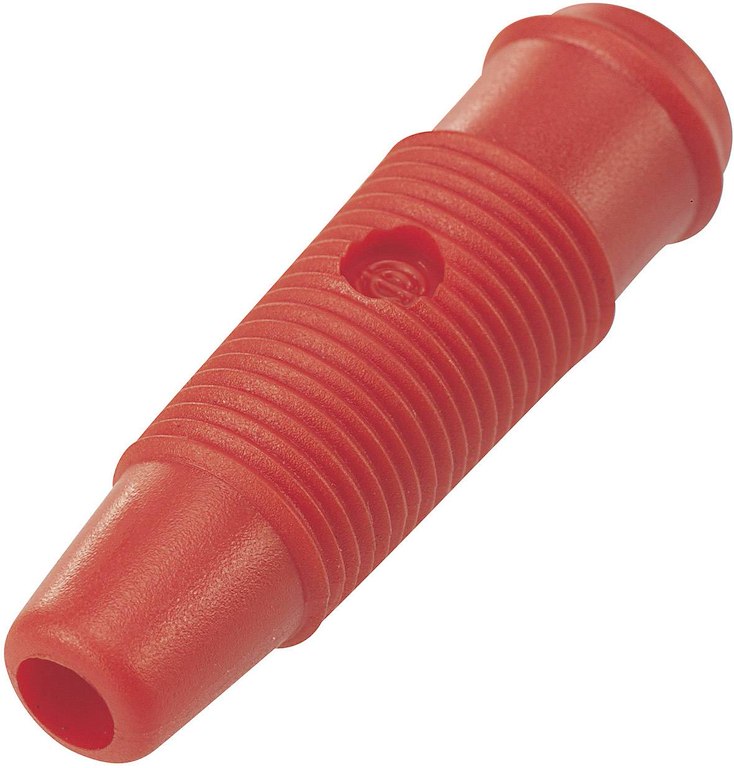 TRU Components laboratorijska banana utičnica, ravna ženska, Ø4mm, crvena, 10A, lemni priključak