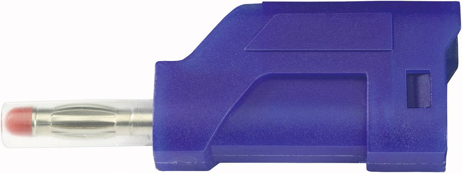 TRU Components lamelni utikač, ravni muški, Ø4mm, plava, 35V, 10A, vijčani priključak