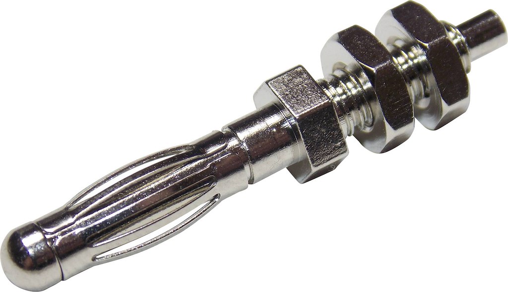 TRU COMPONENTS 1587884 banana utikač pravi muški konektor Ø4 mm srebrna