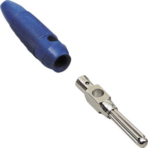 TRU Components spojni utikač, ravni muški, Ø4mm, plava, 60V, 16A, lemni priključak