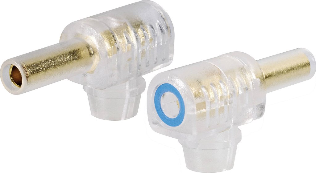 TRU Components banana utikač, ugaoni ženski, Ø4mm, crna