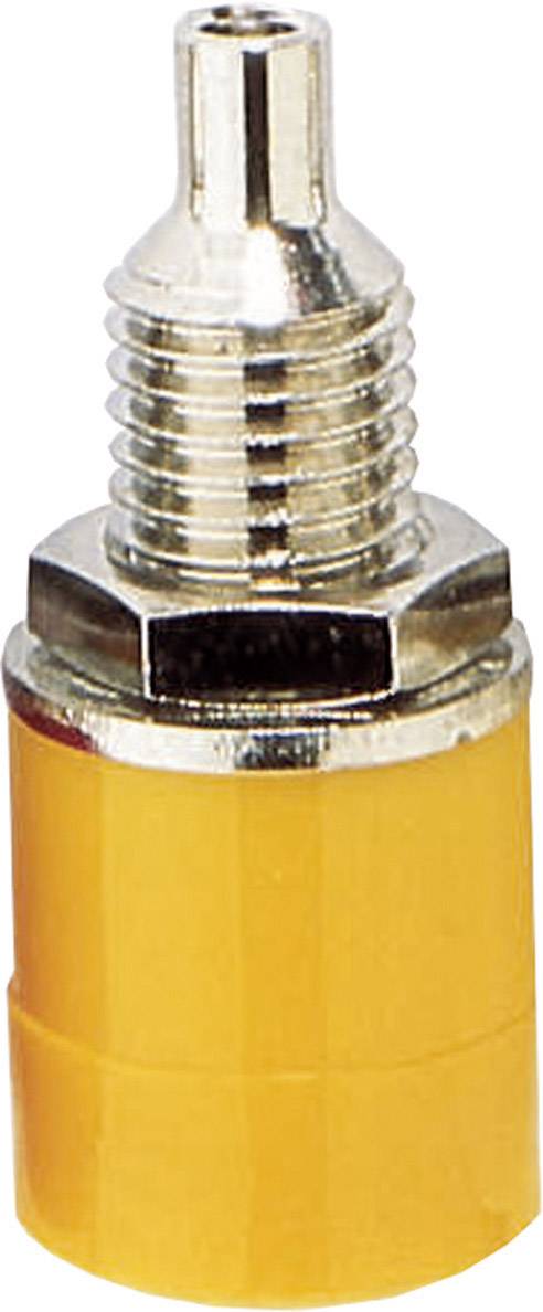 TRU COMPONENTS 1582236 laboratorijski ženski konektor (banana utičnica) ugradni ženski konektor, vertikalni Ø4 mm žuta
