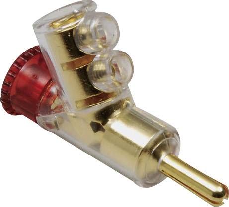 TRU Components banana utikač, ravni muški, Ø4mm, crvena, vijčani priključak