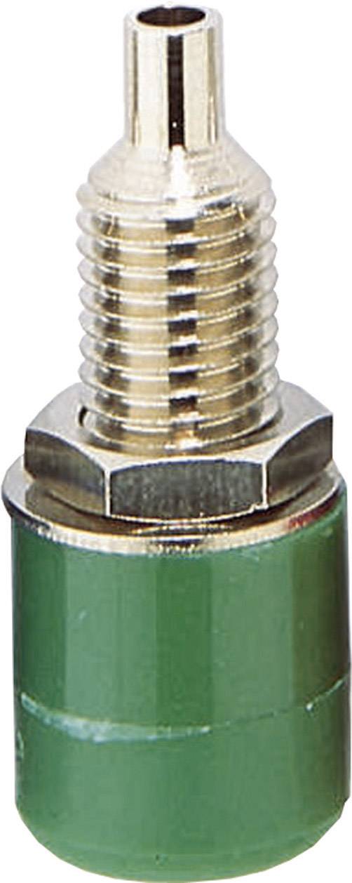 TRU COMPONENTS 1582231 laboratorijski ženski konektor (banana utičnica) ugradni ženski konektor, vertikalni Ø4 mm zelena