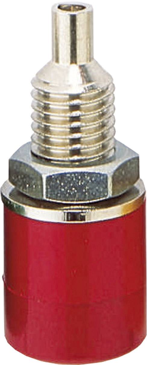 TRU Components laboratorijska banana utičnica, ugradna vertikalna, Ø4mm, crvena, 16A