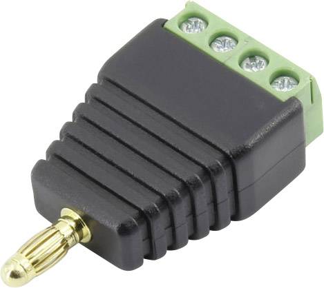 TRU Components 1408777 laboratorijski banana utikač, ravni muški, Ø4mm, crna, 30V/DC, 15A