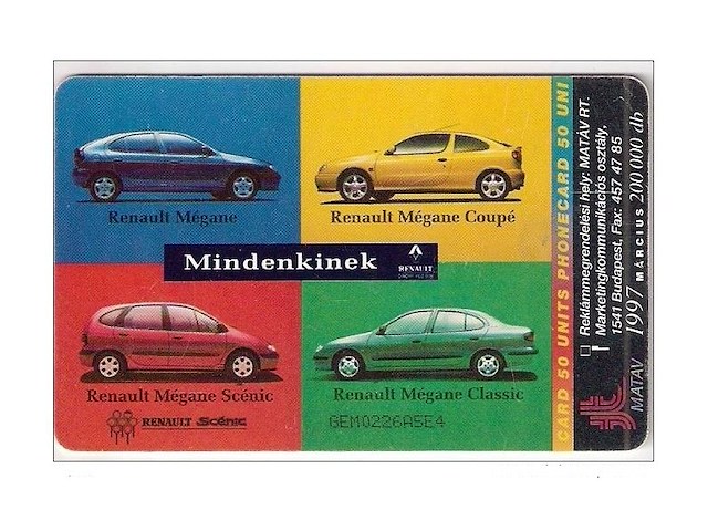 HALO KARTICA  Madjarska 1997. RENAULT