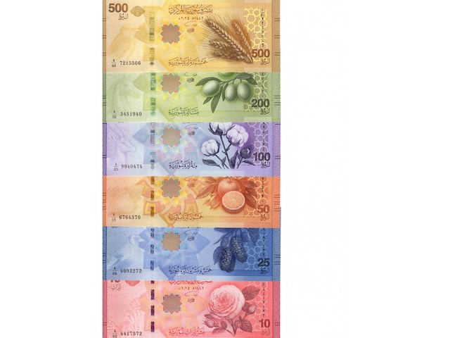 SYRIA Sirija kompletan set 10 - 500 Pounds UNC 2026