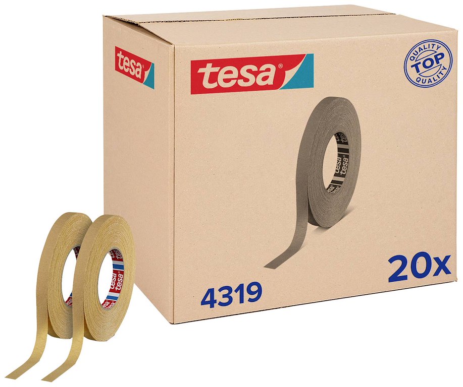 Tesa 3306389 krep lepljiva traka (pak. 20 kom) 50 m x 15 mm, svetlo braon, papir, blago krepiran
