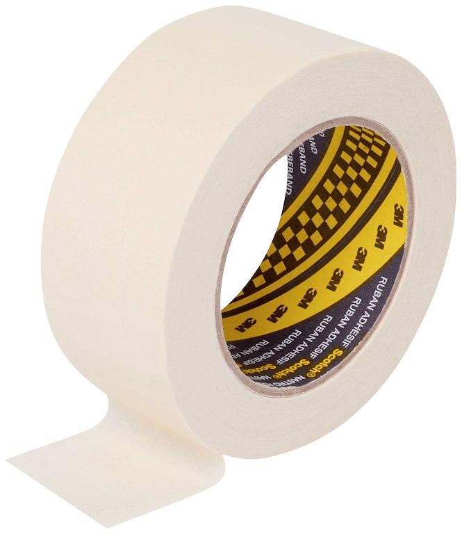 3M 7100137089 pokrivna traka 50 mm x 48 mm, kremno bela, papir, gumi smola
