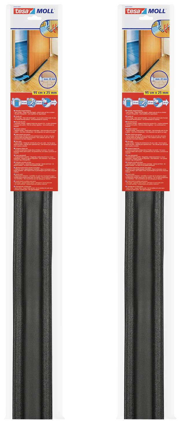 Tesa 05418-00500-05 dupli zaptivka vrata (pak. 2 kom) 0.95 m x 25 mm, antracitna