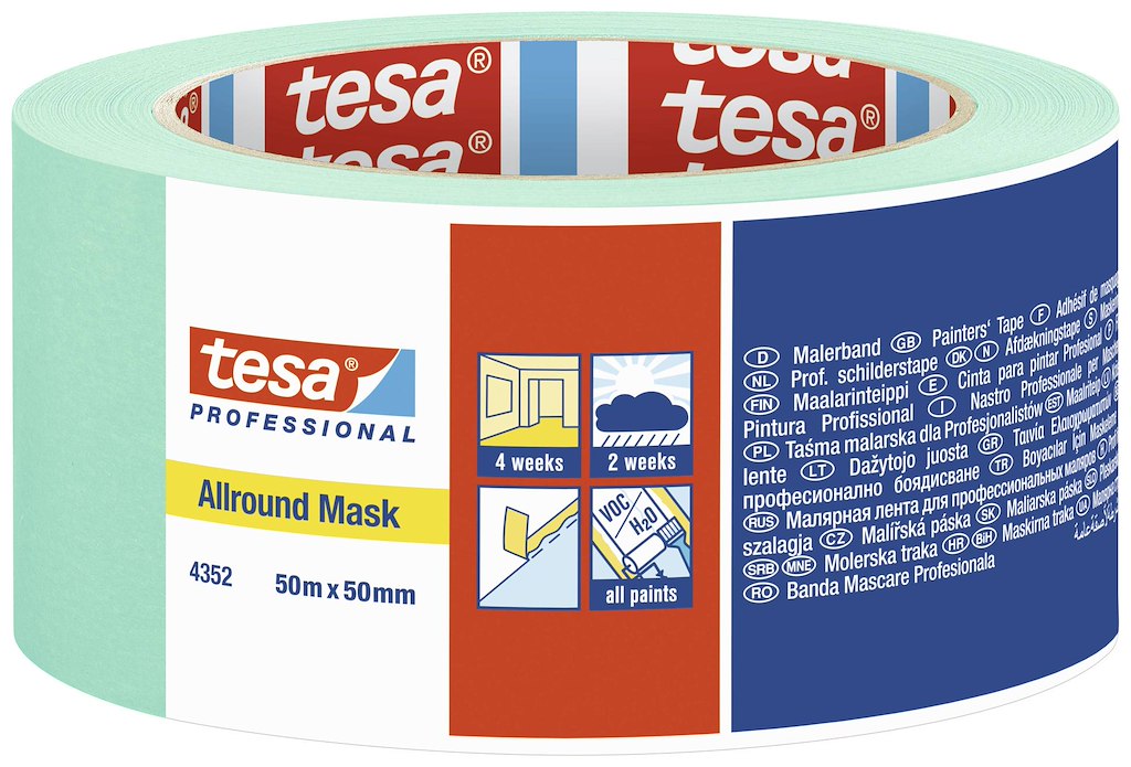 Tesa 04352-00004-00 krep lepljiva traka 50 m x 50 mm, meta, papir, akril