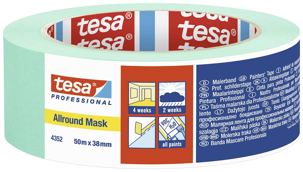 Tesa 04352-00003-00 krep traka 50 m x 38 mm, mint zelena