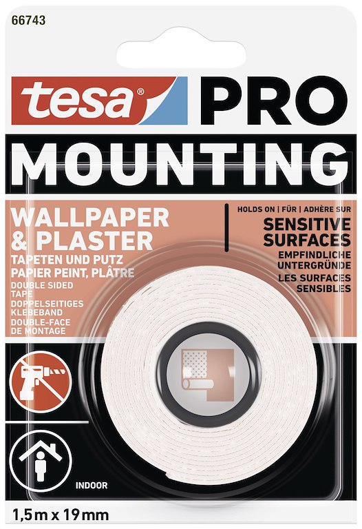Tesa 66743-00000-00 montažna traka 1.5 m x 19 mm, bela, PE pena, kaučuk