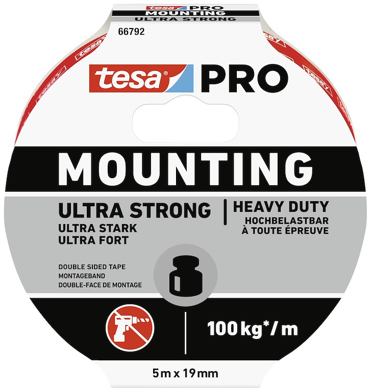 Tesa 66792-00001-00 montažna traka 5 m x 19 mm, bela, akrilna pena, akrilat