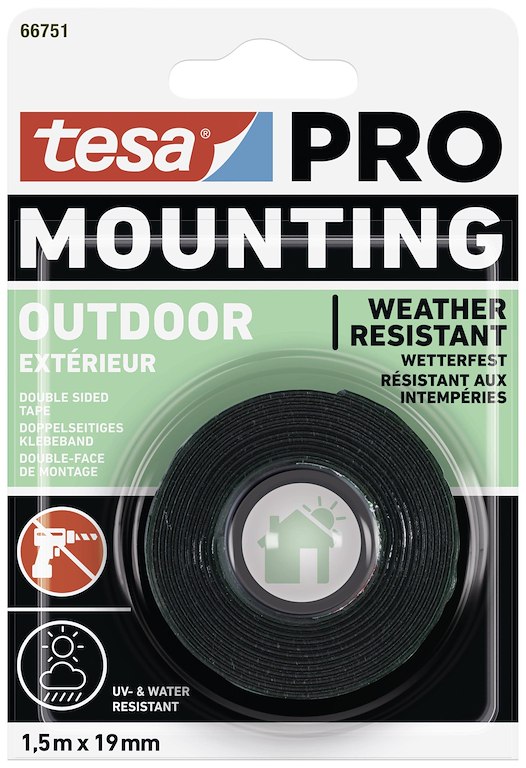 Tesa 66751-00000-00 montažna traka 1.5 m x 19 mm, transparentna, PE pena, akrilat