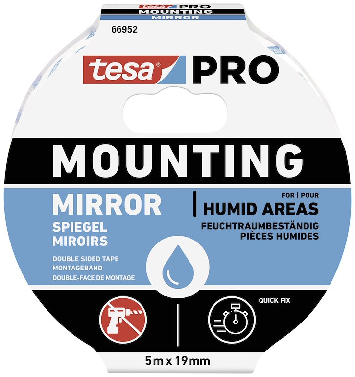 Tesa 66952-00001-00 montažna traka 5 m x 19 mm, bela, akrilna pena, akrilat