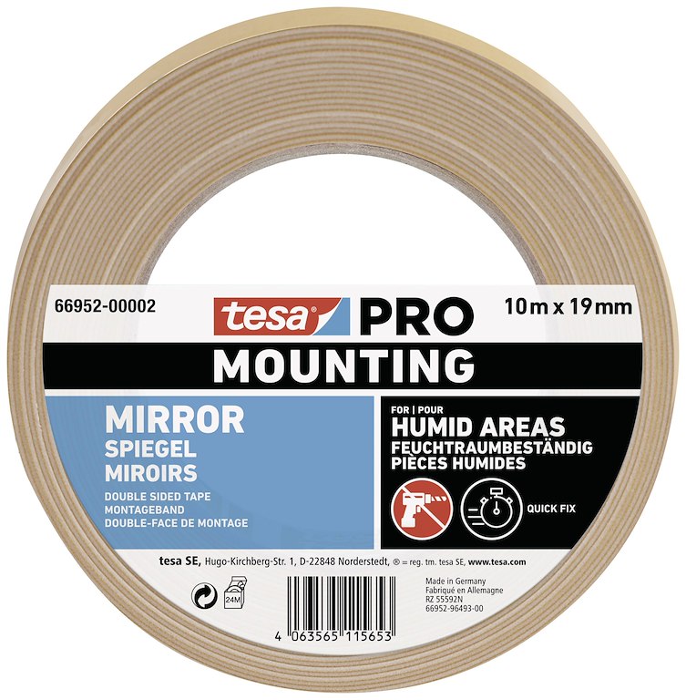 Tesa 66952-00002-00 montažna traka 10 m x 19 mm, bela, akrilna pena, akrilat