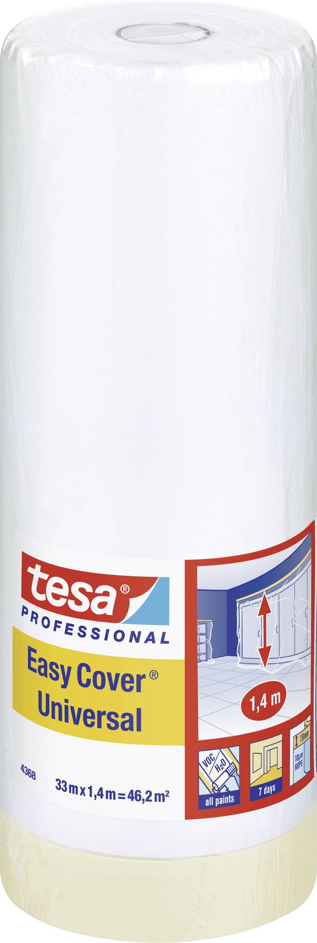Tesa 04368-00009-02 prekrivna (zaštitna) folija 33 m x 1.4 m, svetlo braon, papir, blago krepiran