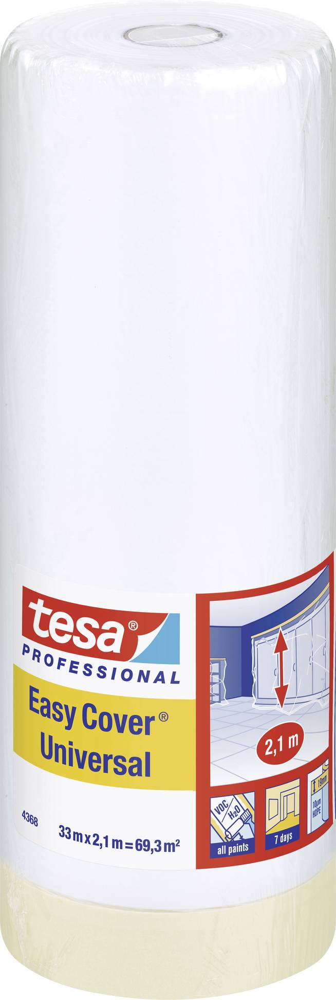Tesa 04368-00000-03 prekrivna (zaštitna) folija 33 m x 2.1 m, svetlo braon, papir, blago krepiran