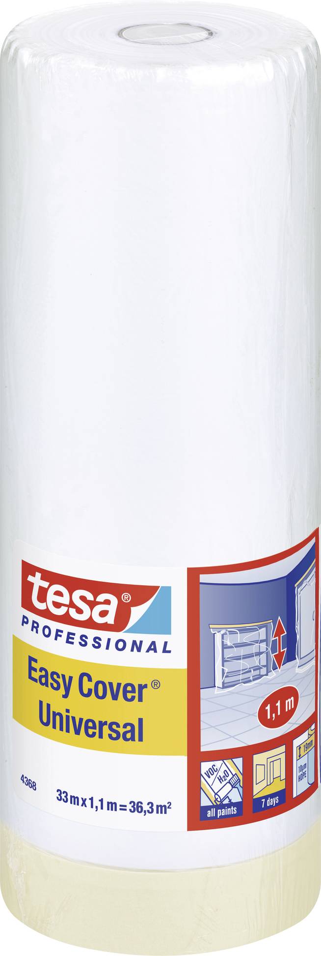 Tesa 04368-00008-02 prekrivna (zaštitna) folija 33 m x 1.1 m, svetlo braon, papir, blago krepiran