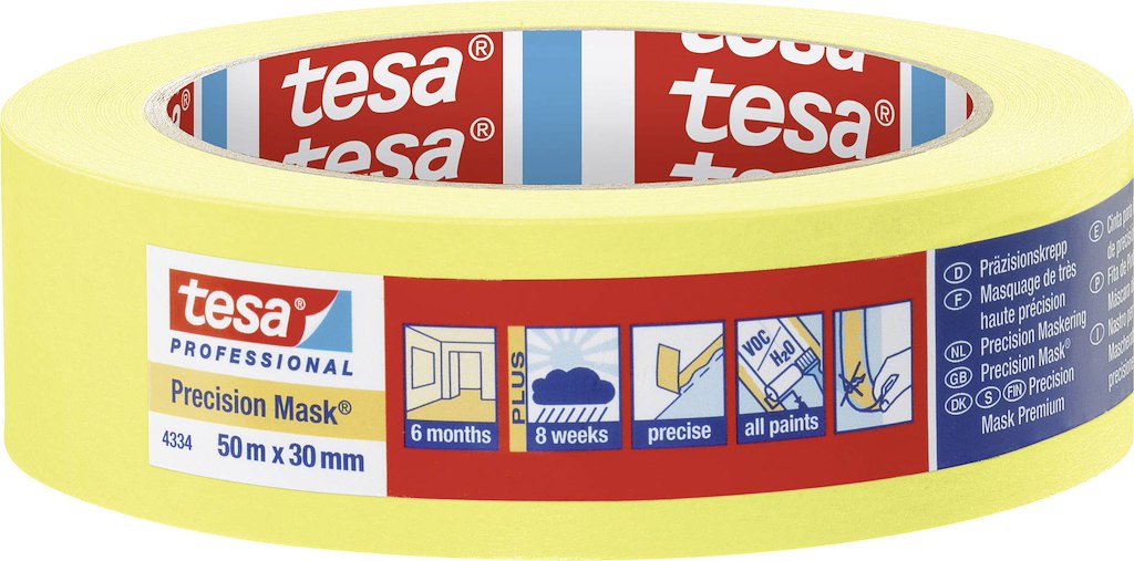 Tesa Präzisionskrepp 04334-00002-00 krep traka 50 m x 30 mm, žuta