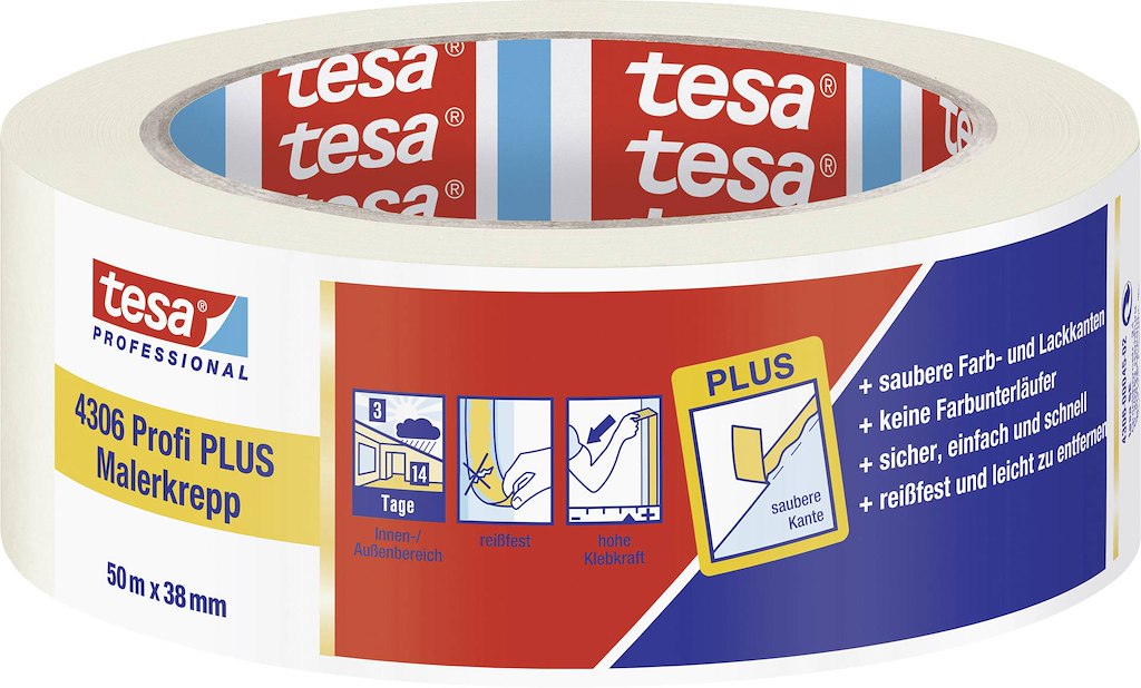 Tesa 50 krep lepljiva traka 50 m x 38 mm, Washi papir, kaučuk, debljina 0.095 mm