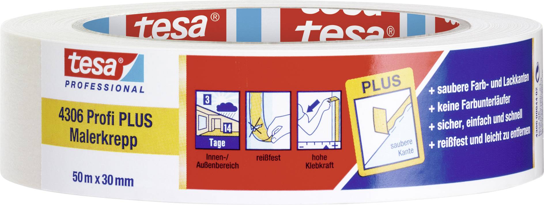 Tesa 50 krep lepljiva traka 50 m x 30 mm, Washi papir, kaučuk, debljina 0.095 mm