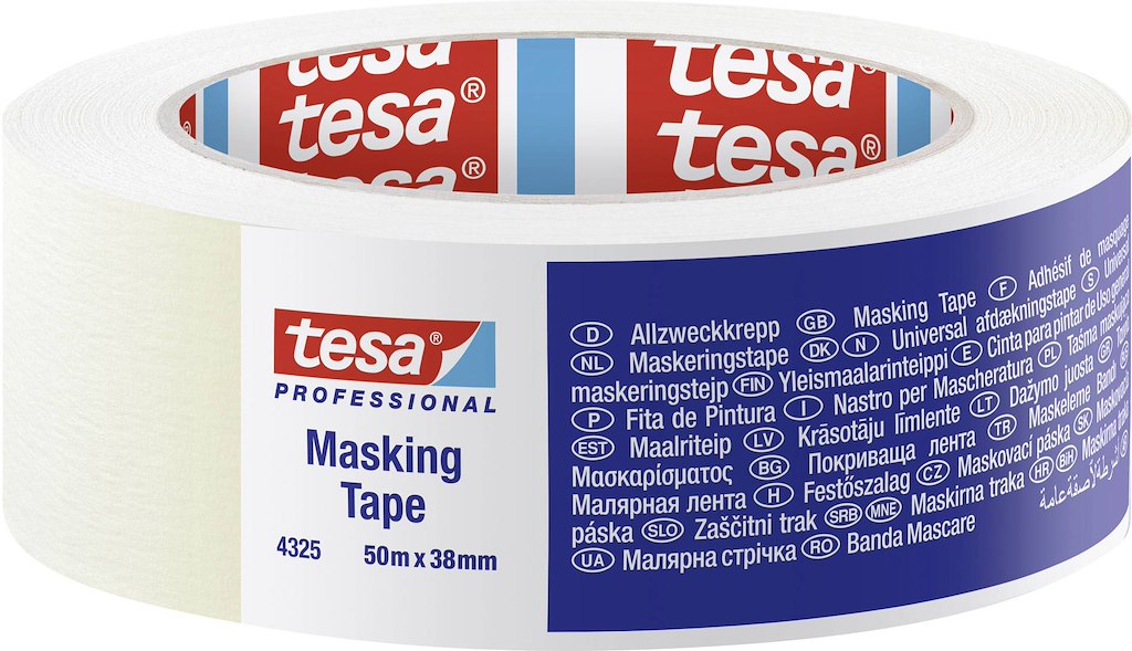 Tesa 2349775 krep lepljiva traka 50 m x 38 mm, papir, blago krepiran, kaučuk, debljina 0.12 mm