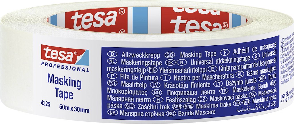 Tesa 2349774 krep lepljiva traka 50 m x 30 mm, papir, blago krepiran, kaučuk, debljina 0.12 mm