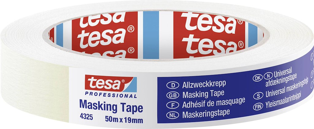 Tesa 2349772 krep lepljiva traka 50 m x 19 mm, papir, blago krepiran, kaučuk, debljina 0.12 mm