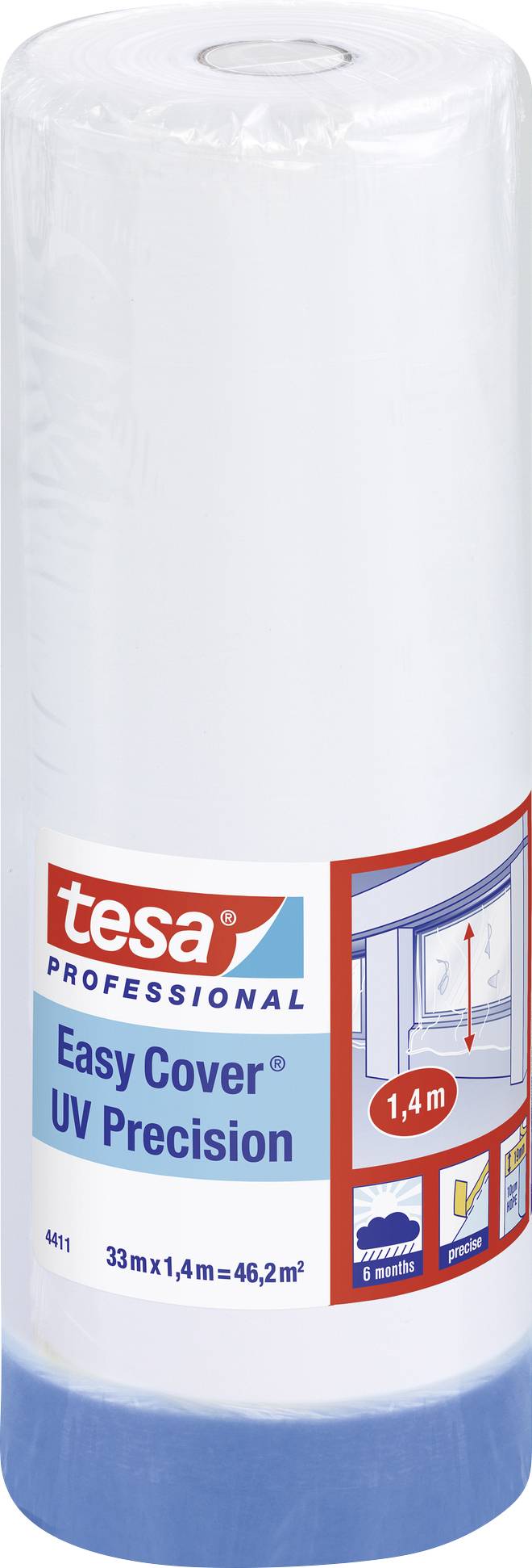 Tesa 04411-00001-00 prekrivna (zaštitna) folija 33 m x 1.4 m, plava, Washi papir, akrilat