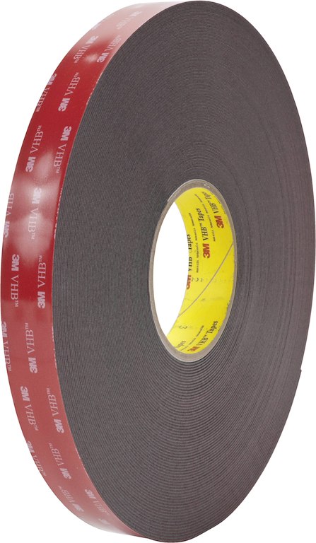 3M 5962F/2533 dvostrana lepljiva traka 33 m x 25 mm, crna, akril, debljina 1.6 mm