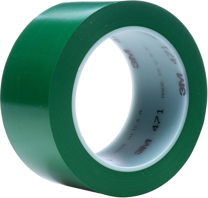 3M 471F PVC lepljiva traka 33 m x 50 mm, zelena, debljina 0.132 mm, sila kidanja 270 N/10 mm