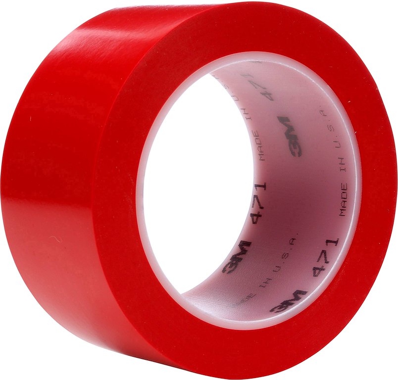 3M 471F PVC lepljiva traka 33 m x 50 mm, crvena, gumi smola, debljina 0.14 mm