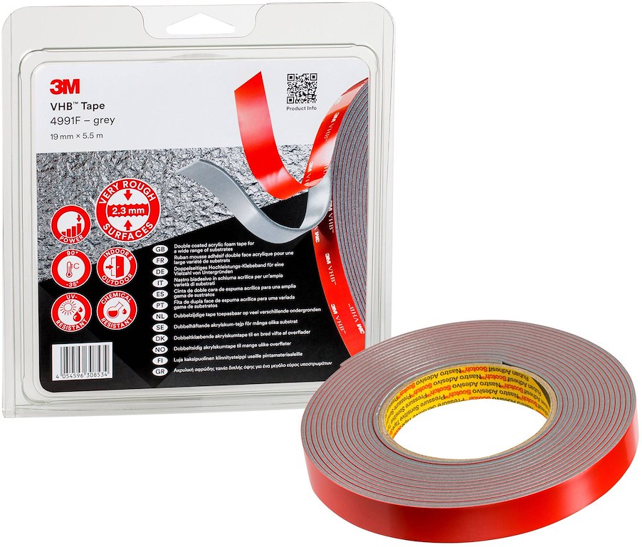 3M 4991F/IPS lepljiva traka 5.5 m x 19 mm, siva, akril