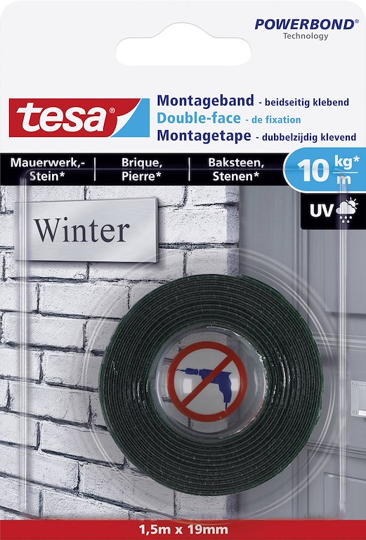 Tesa 1486925 montažna traka 1.5 m x 19 mm, crna, akrilat, debljina 1.14 mm