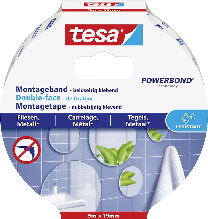 Tesa 1486915 montažna traka 5 m x 19 mm, bela, PE pena, akrilat, debljina 1.2 mm