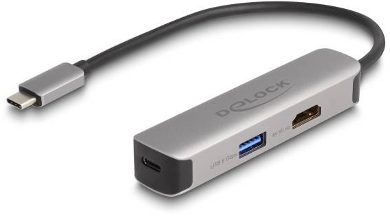 Delock USB broj vrata:3 USB 2.0 adapter 5000 Mbit/s Največja ločljivost (HDMI):3840 x 2160 piksel