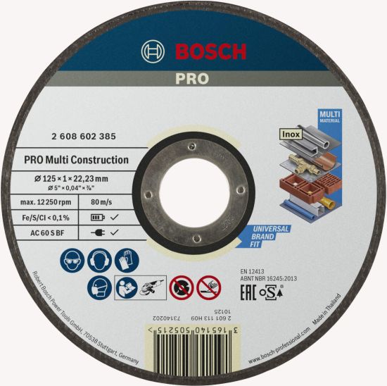 Bosch PRO Multi Material rezna ploča 125x1 mm AC 60 S BF oSa ravna (2608602385)