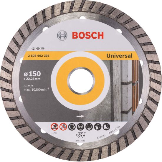 Bosch dijamantska rezna ploča Standard for Universal Turbo 150 x 22,23 x 2,5 x 10 mm pakovanje od 1 komada - 2608602395
