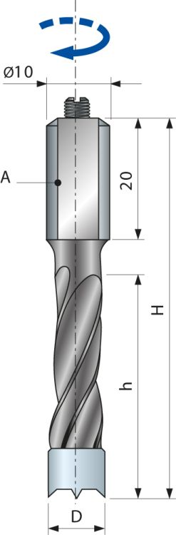 Freud burgija za tiplericu 5mm; desna; dužina 70/43mm prihvat 10mm PF07MD AC3