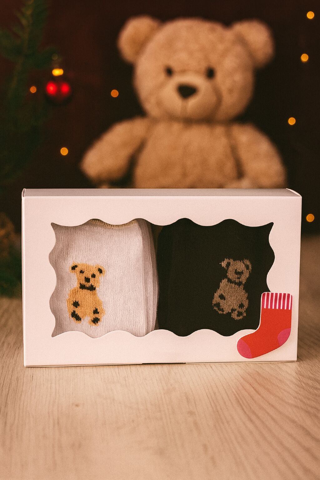 Teddy Bear zenske carape - 2 para u kutiji NOVO Božićne ženske čarape