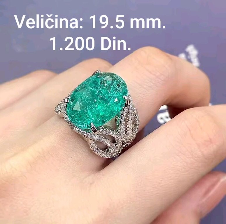 Elegantni posrebreni prsten od hirurskog čelika sa žigom S925, sa