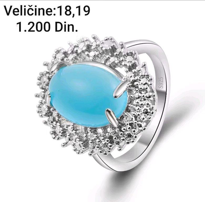 Elegantni posrebreni prsten od hirurskog čelika sa žigom S925,sa