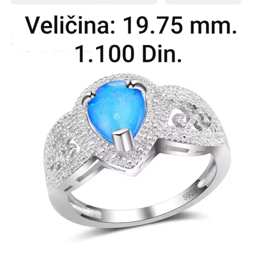 Elegantni posrebreni prsten od hirurskog čelika sa žigom S925,sa
