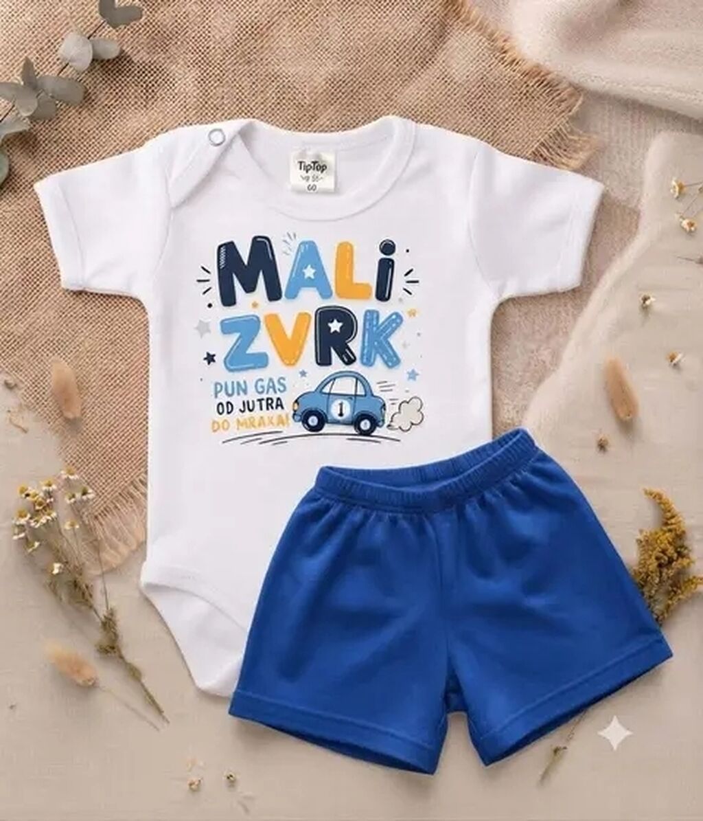 Bebi set – bodi kratkih rukava + šorts - Brend: TipTop (etiketa