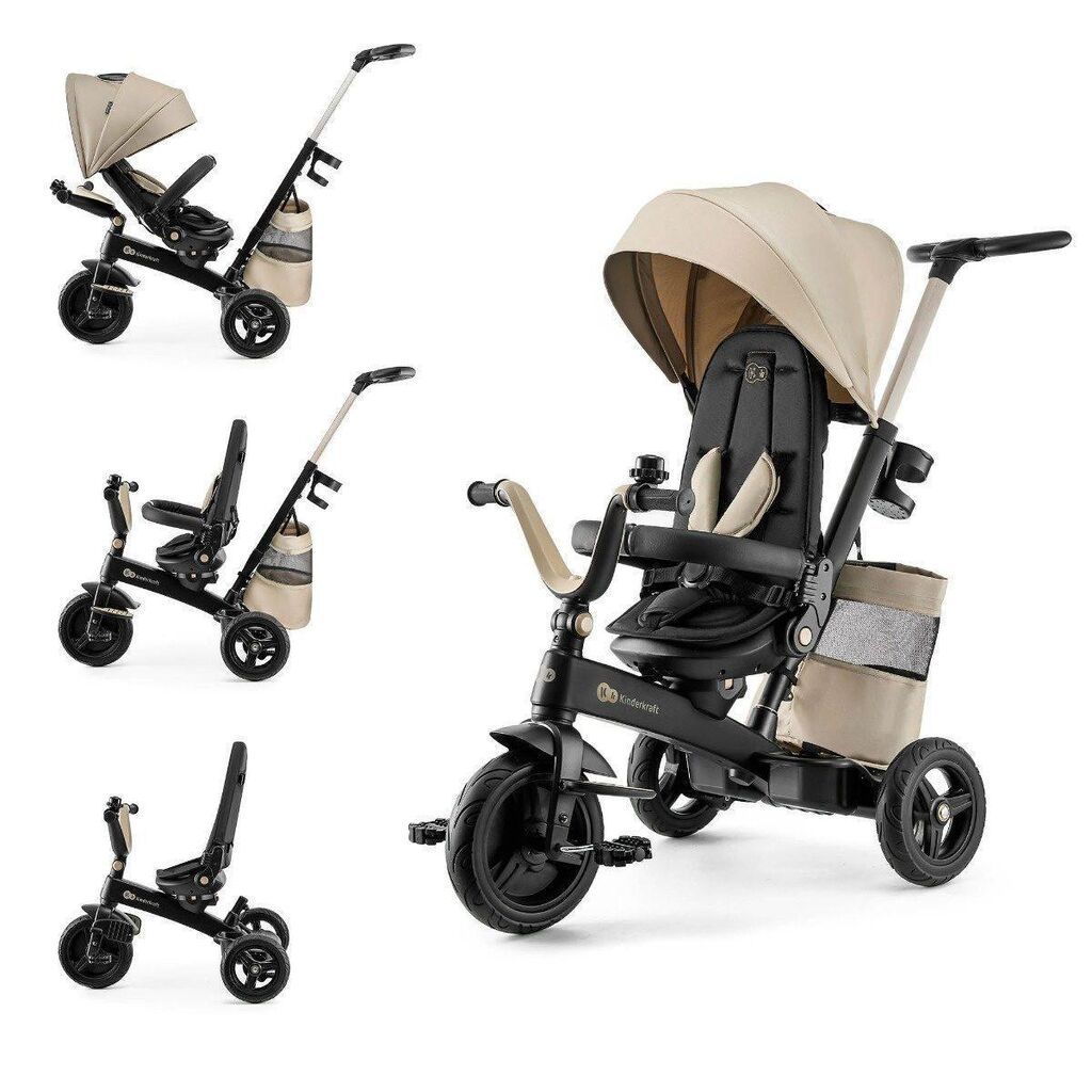 KINDERKRAFT TRICIKL EASY TWIST 2U1 – BEIGE (SKU: KREASY00BEG) Tricikl